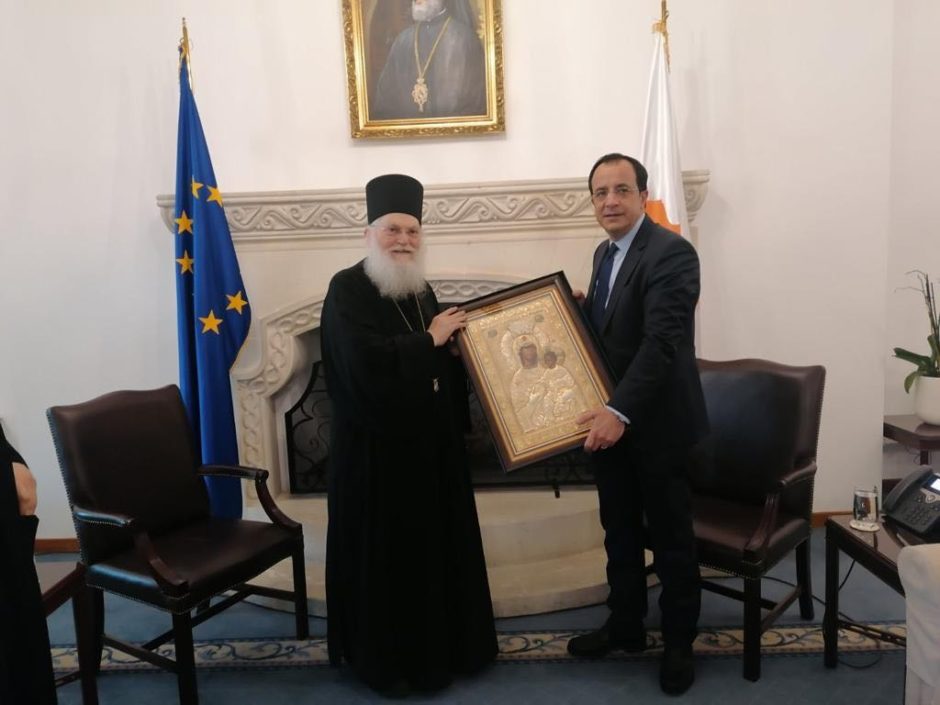 Με τον Πρόεδρο της Κύπρου Νίκο Χριστοδουλίδη συναντήθηκε ο Γέροντας ...